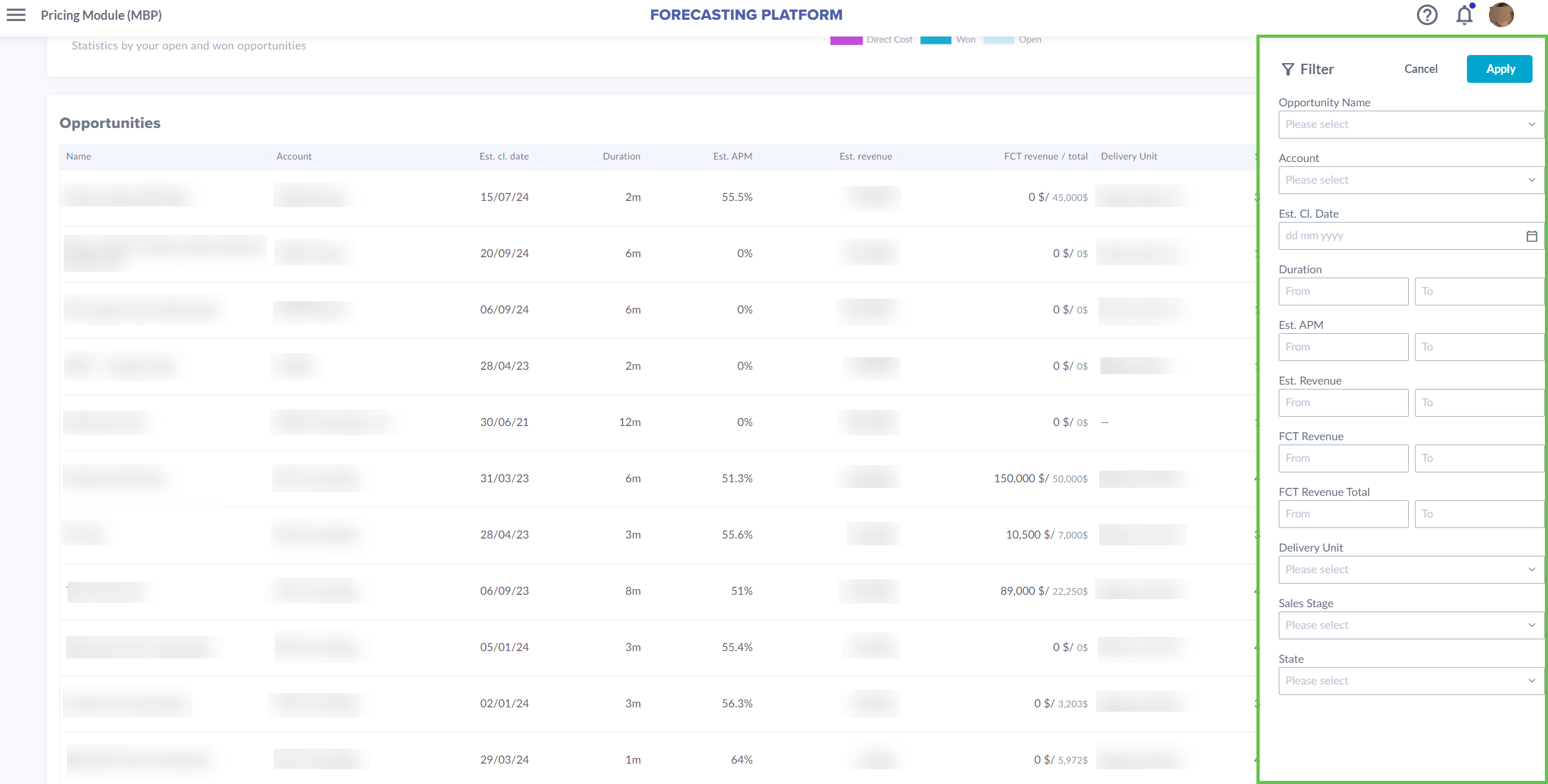 Pricing Module (MVP)